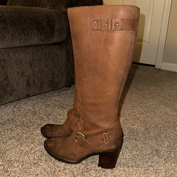 Born | Shoes | Born Womens Brown Burnished Nubuck Leather Knee High ...